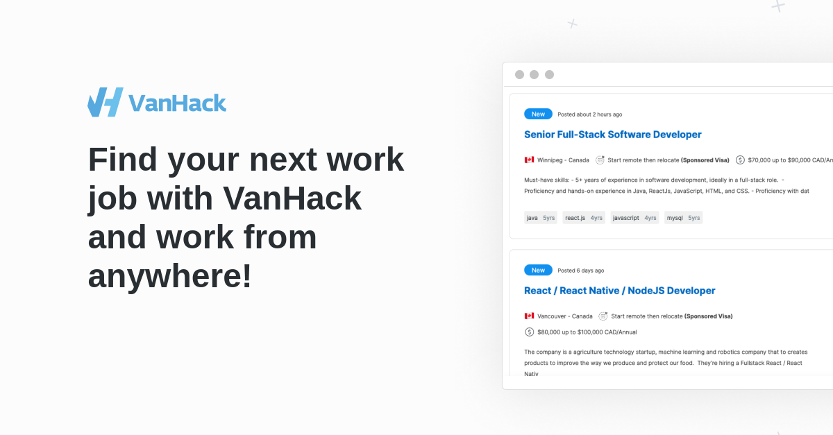Remote Work jobs - VanHack